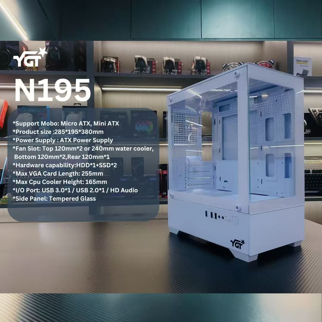 YGT Gaming Pc Case With Tempered Glass Seaview Micro ATX Desktop ...