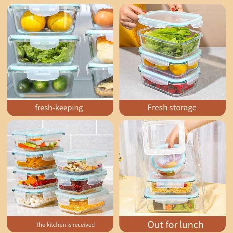 OPE Borosilicate Glass Airtight Locking Lid Lunch Box Fresh Keeper ...