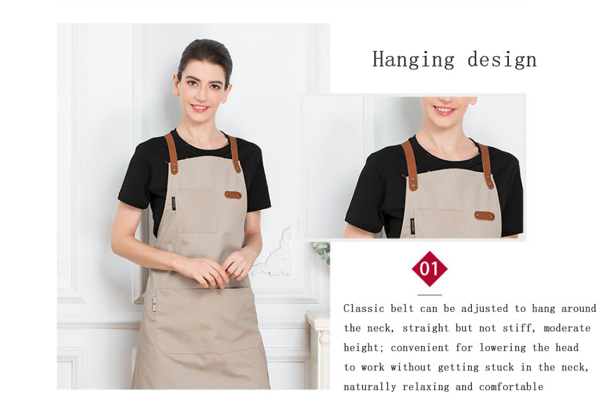 Barista apron canvas belt strap coffee bar waiter overalls denim thick ...