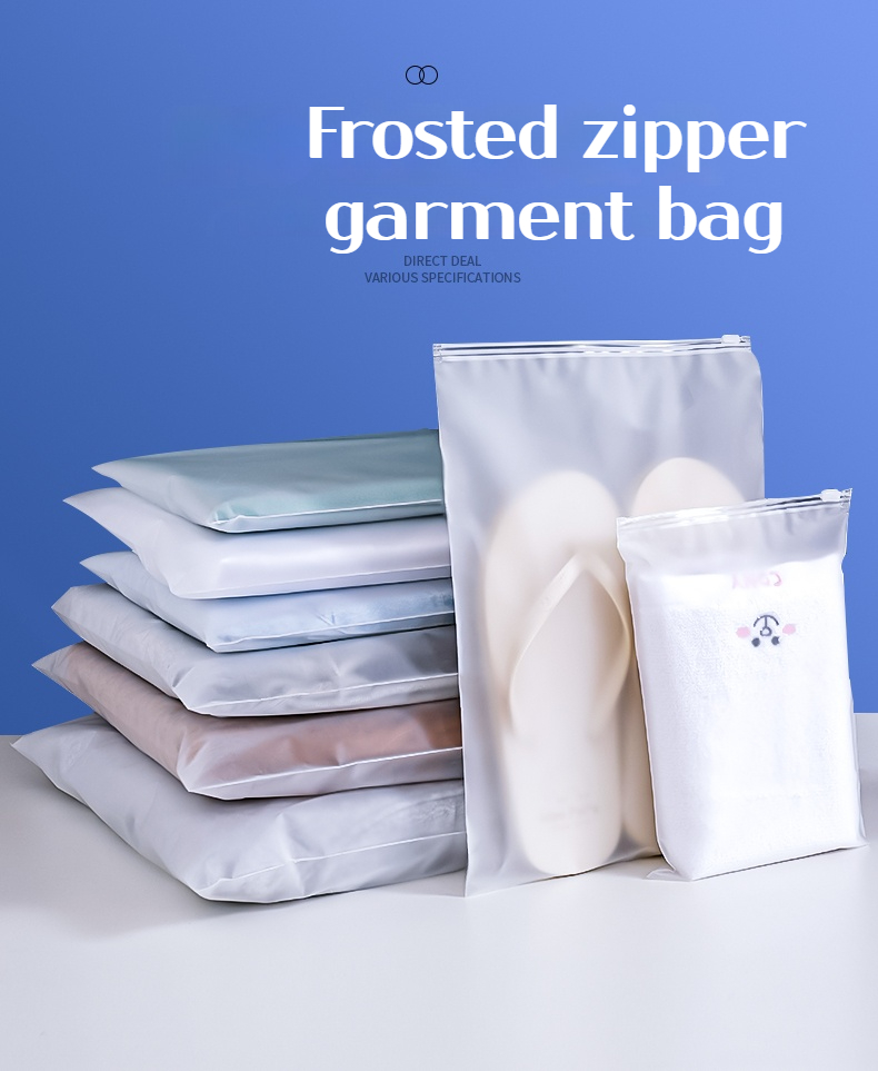 15-90PCS Frosted Zipper Storage Bag Waterproof Travel Packing for ...