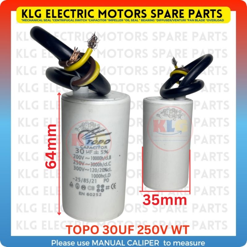Topo Run cap 16uf 20uf 25uf 30uf 40uf 45uf 50uf 250v water pump parts ...