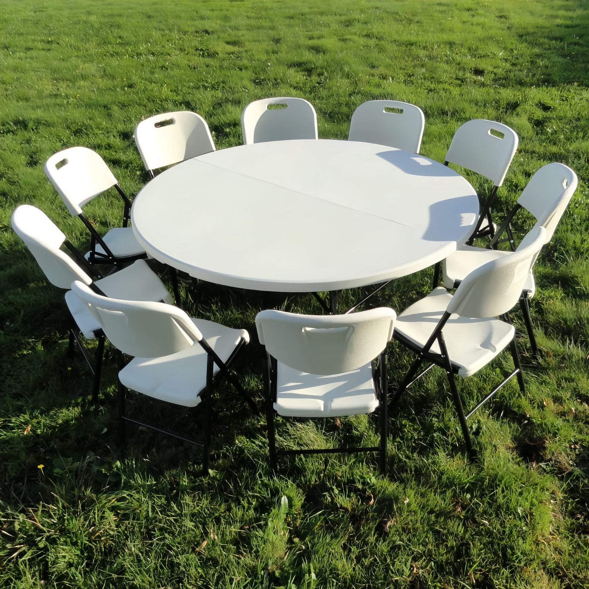 Folding dining table HDPE table top foldable plastic waterproof ...