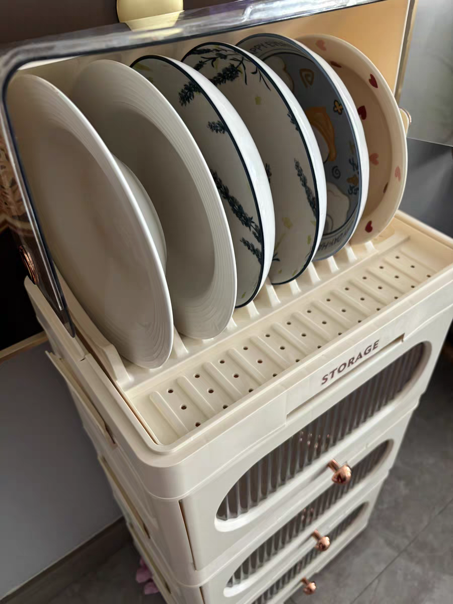 Kitchen Dish Rack Dish Cabinet Dish Drain Cabine Foldable Kitchen ...