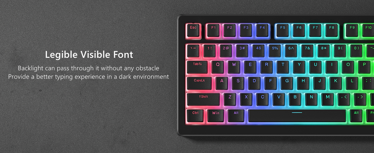 FEKER Pudding Keycaps 130 Keys OEM PBT Backlit Keycap for 61/62/84/87 ...