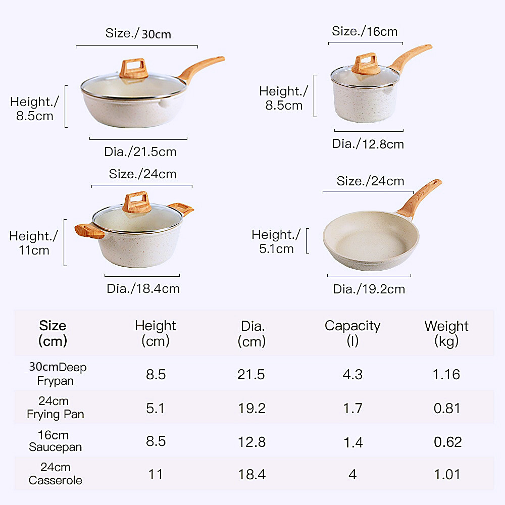 16/24CM Nonstick Stock Pot Soup Pot Maifan Stone Stew Pot Casserole ...