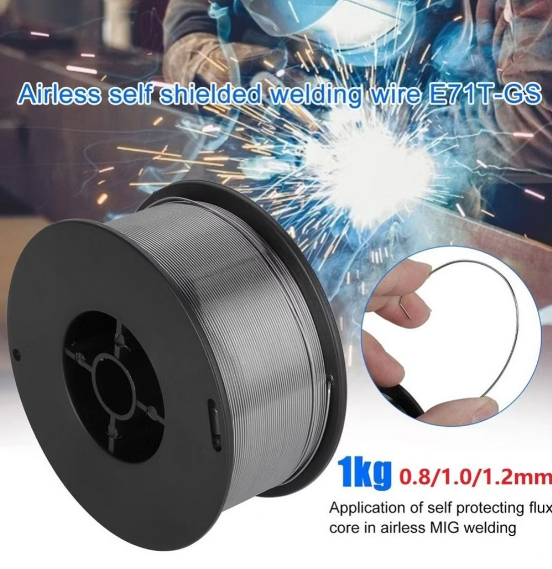 1kg MIG wire Gasless Flux Cored Wire(E71T-GS) 1/0.8/0.9mm Gasless Self-shielded welding wire ...