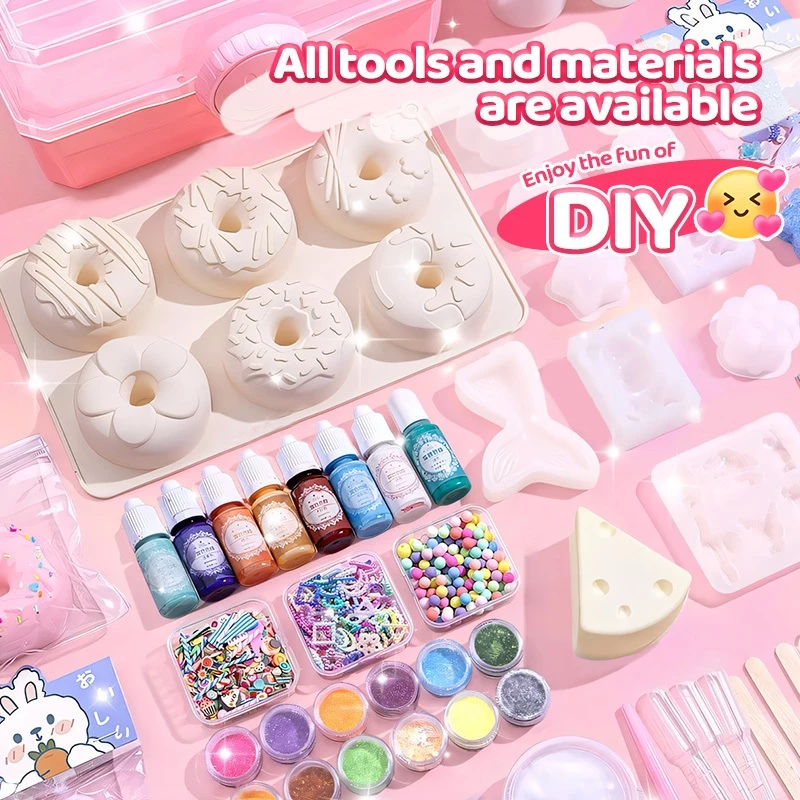 DIY Pinch Toy Set for Kids Cat Claw/Donut/Cheese/Kuromi Mold diy ...