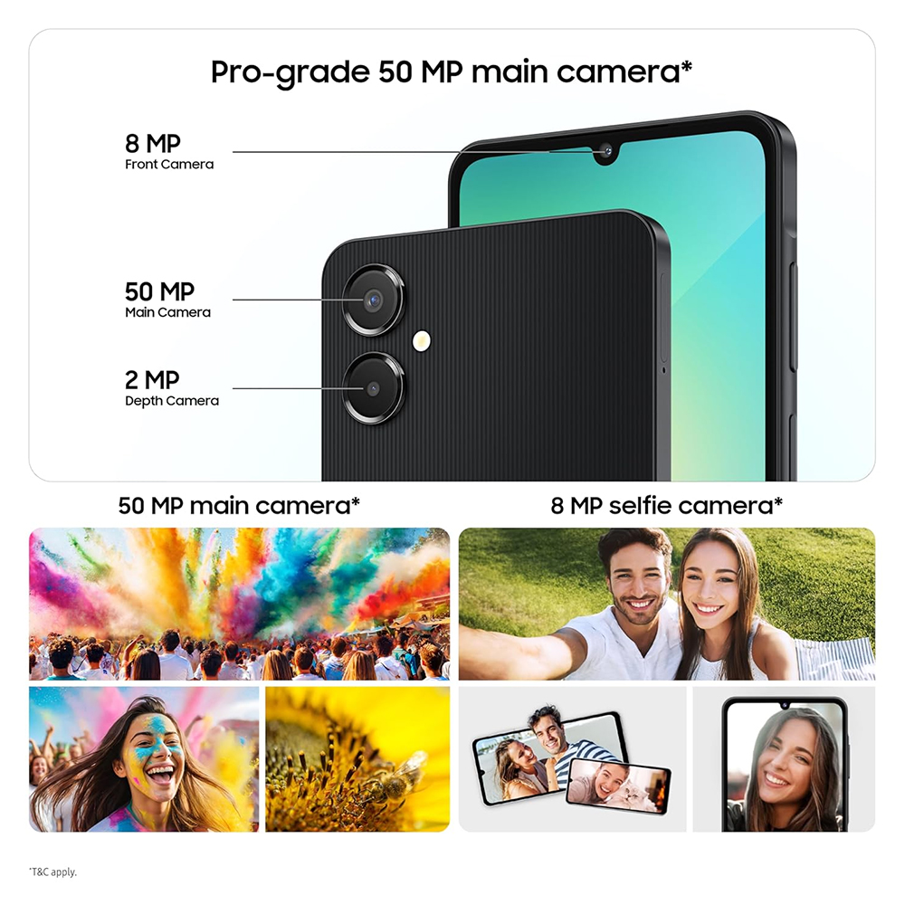 Samsung Galaxy A06 5G Smartphone | 4GB+128GB | MTK Dimensity 6300 | 50MP Main Camera | 90Hz 6.7 ...