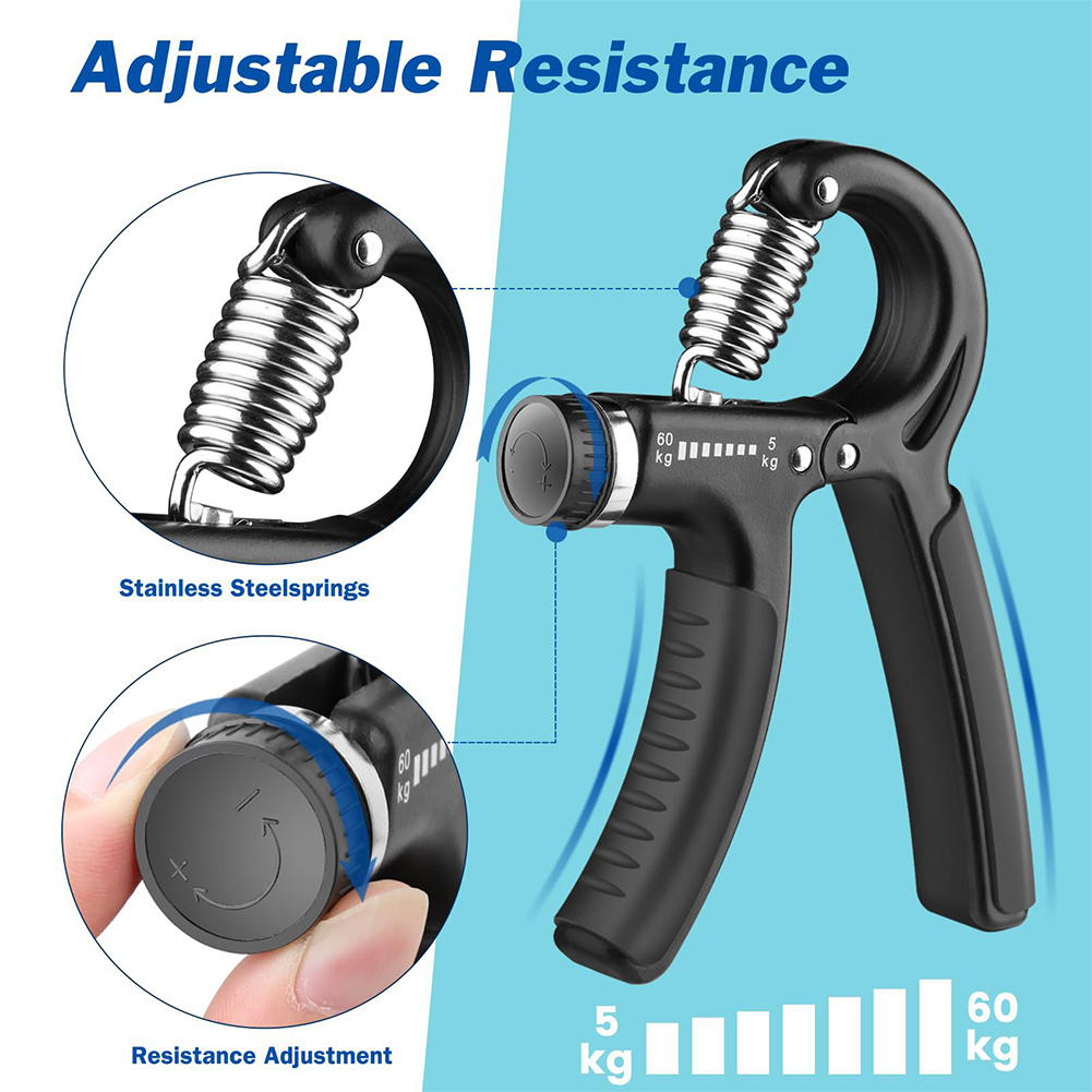 Grip strength device 5-60kg adjustable | anti slip silicone,versatile ...