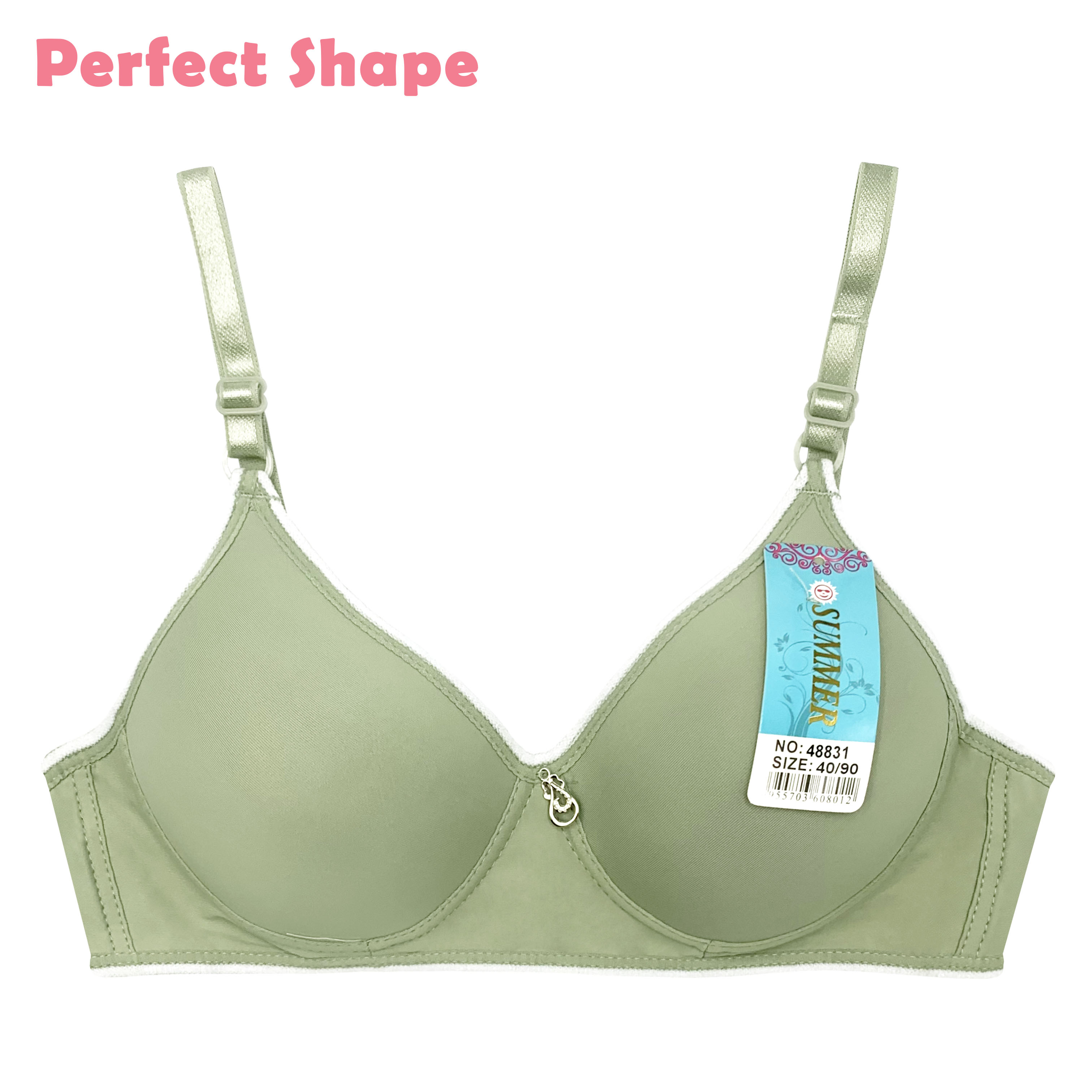 Perfect Shape Cup A Women Plain Color White Line Side Modal Wireless Bra with Padding (1pc ...
