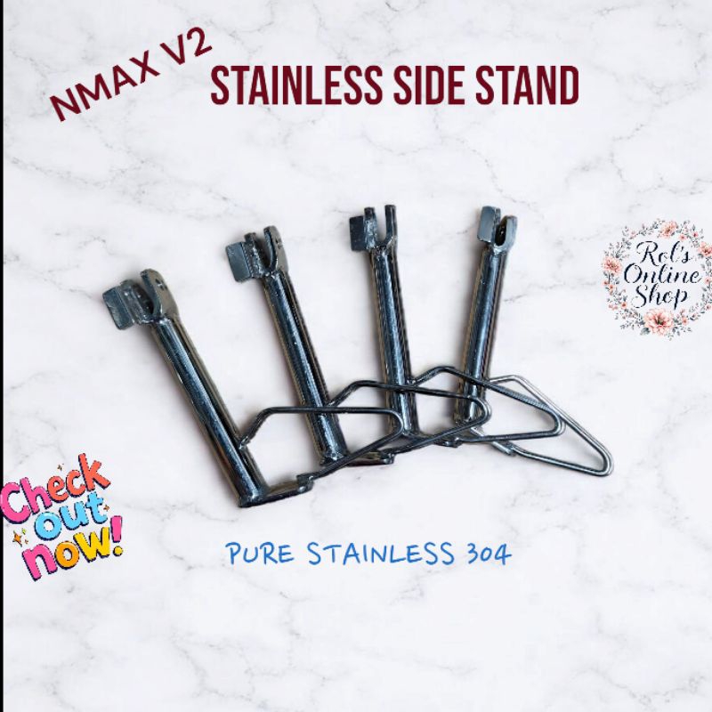 Nmax V2 Stainless Side Stand Heavy Duty Stainless 304 | Shopee Philippines