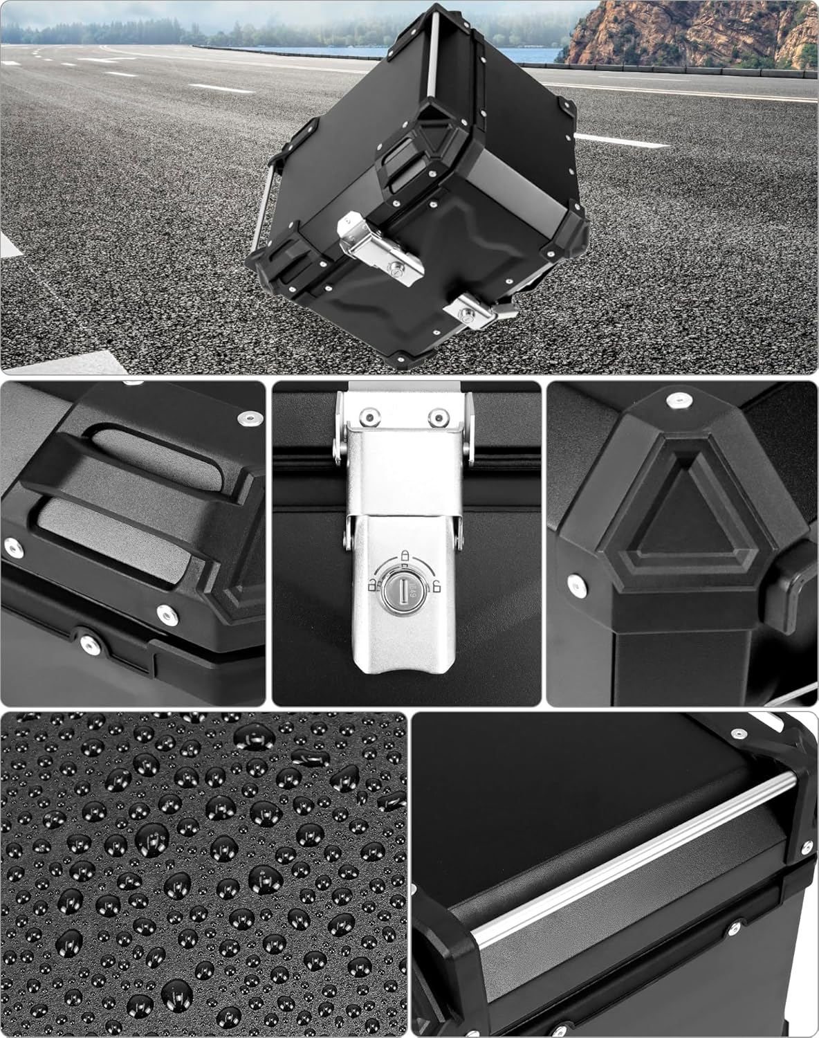 45/55/65 Liters Motorcycle Compartment Top Box Motorcycle Alloy Top Box ...