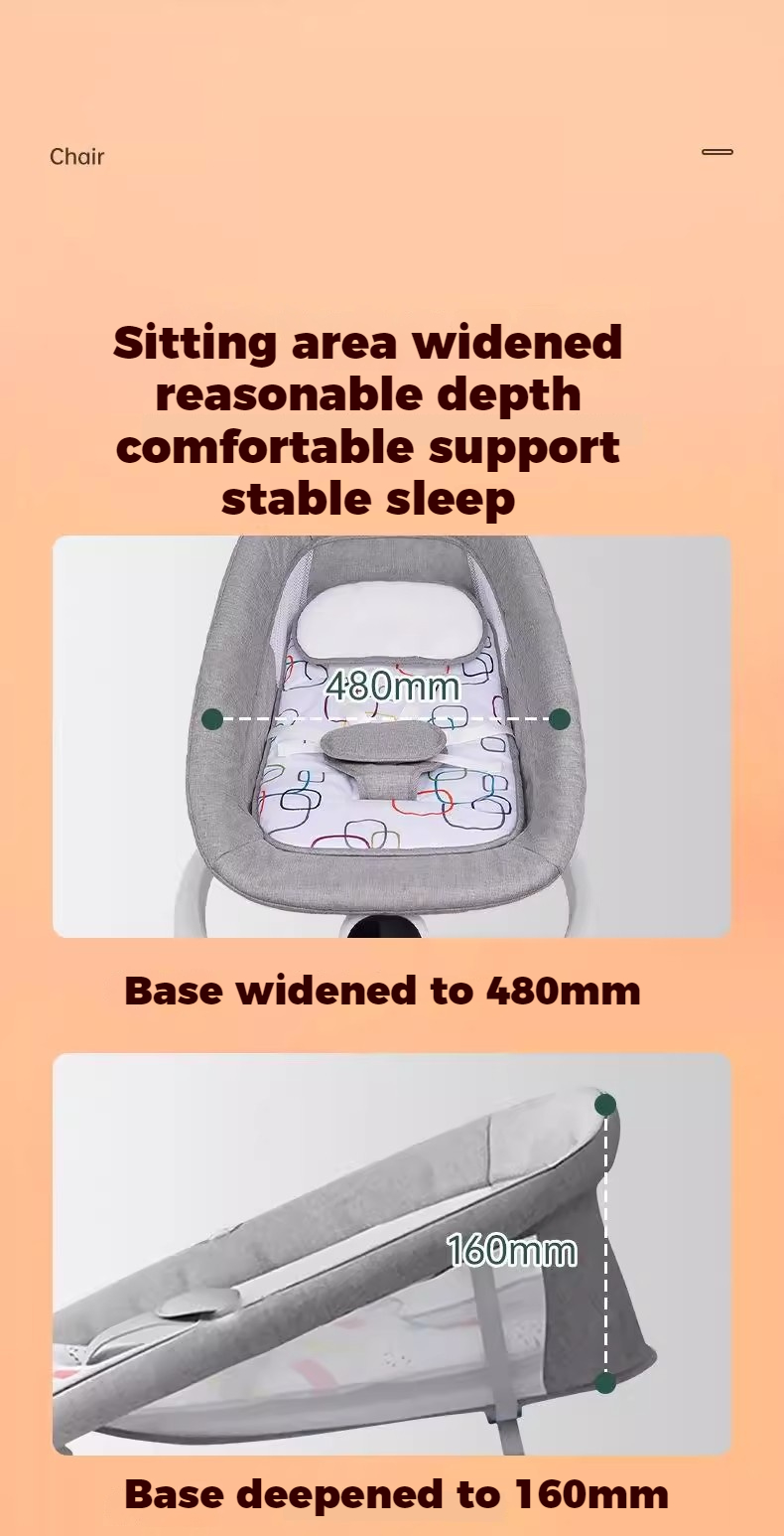 Baby Electric Rocking Chair 5-Speed Bluetooth Music Adjustable Recline ...