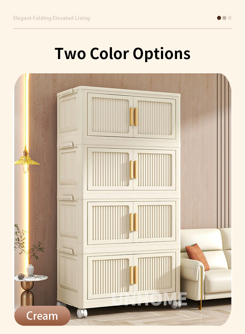 Foldable Storage Cabinet 5 Layers Box with Silent Wheels Collapsible ...