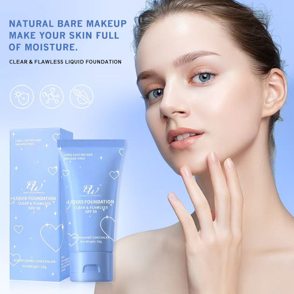 DW Liquid Foundation + Face Powder SPF50 Flawless Oil Control Long ...
