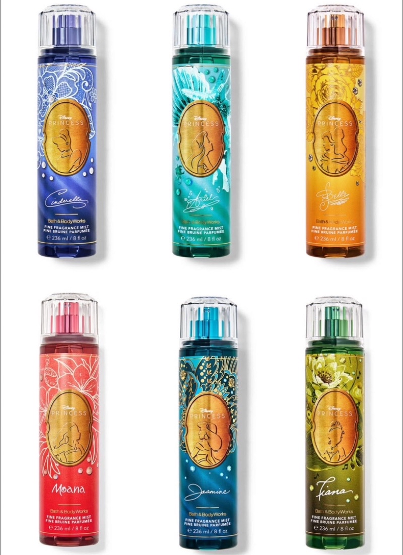 BBW DISNEY PRINCESS CINDERELLA/ MOANA/ TIANA& ARIEL FINE MIST ...