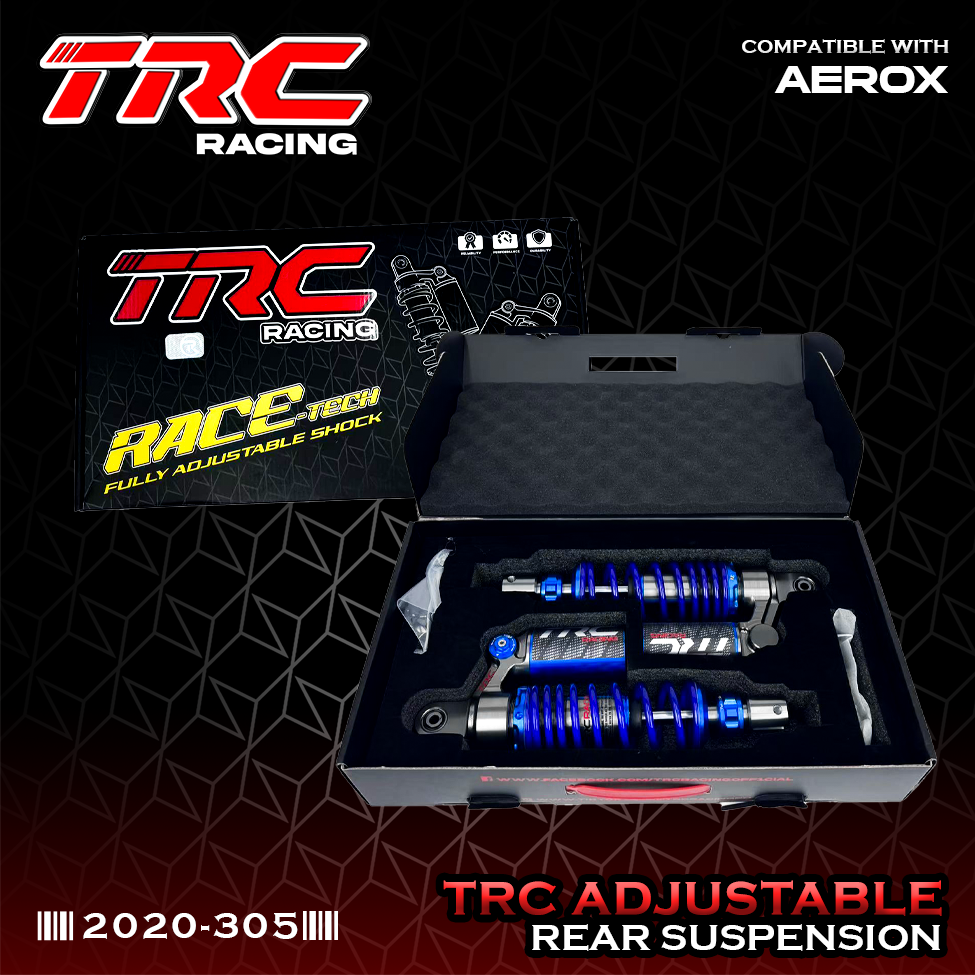 TRC Racing RACETECH-SERIES 305MM FULLY ADJUSTABLE REAR SHOCK SUSPENSION FOR AEROX/NMAX 2020-305 ...