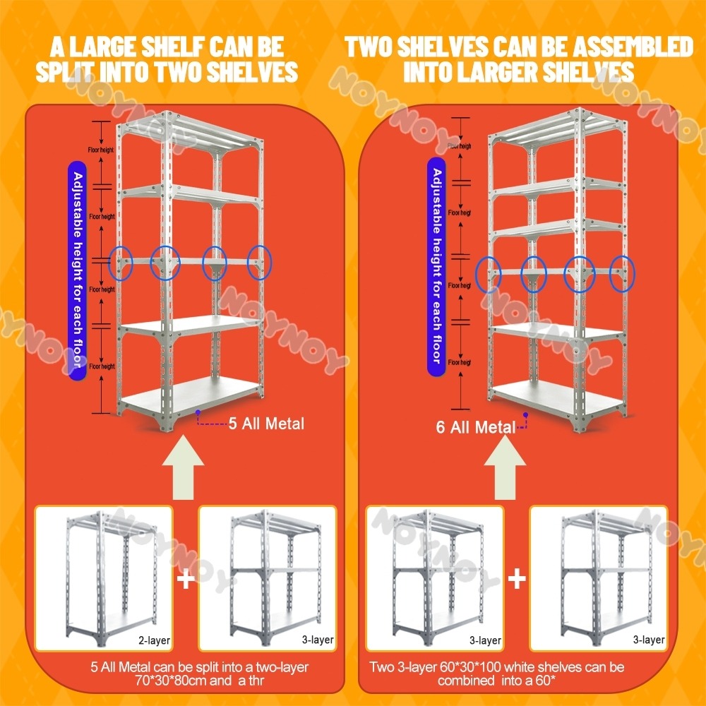 Metal Rack Multilayer Steel Rack Boltless Organizer Shelves Stainless ...