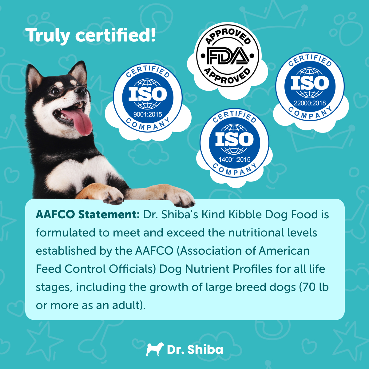 Dr. Shiba's Kind Kibble - High Protein Adult Dog Food- No Salt, Real Beef - Complete Daily ...