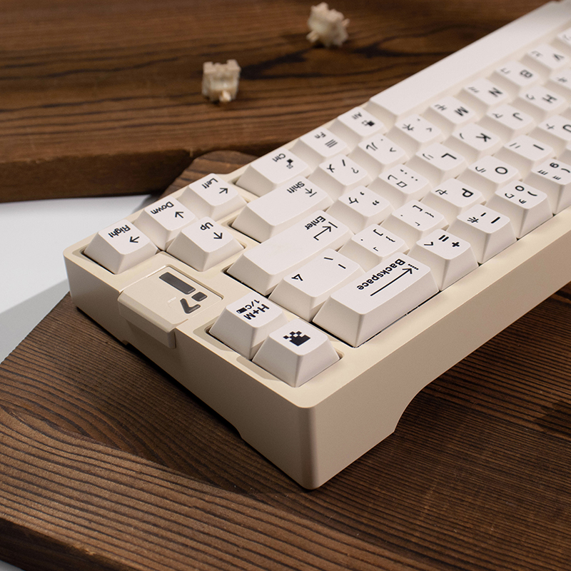 Minimalist Cream White WOB keycap Japanese Katakana Cherry 1.7mm PBT ...