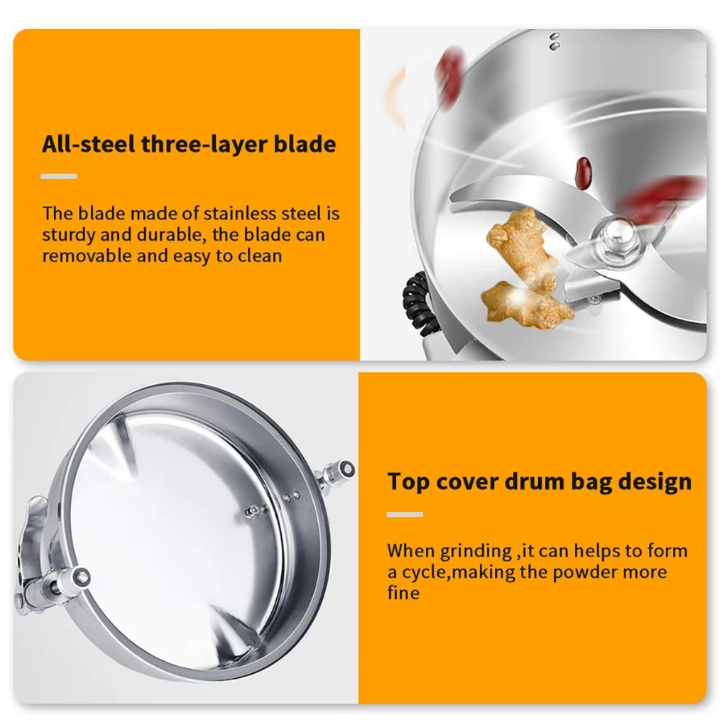 5000W 1200G Electric Food Processor Blender Heavy Duty Grinder Coffee ...