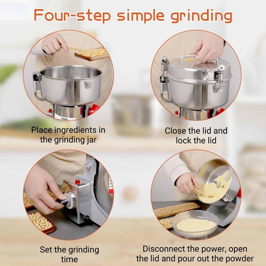 5000W 1200G Electric Food Processor Blender Heavy Duty Grinder Coffee ...