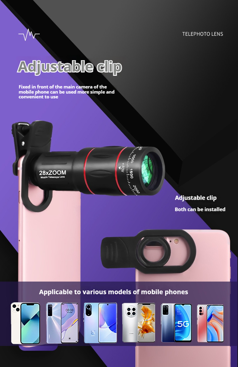 36X mobile phone telephoto lens 4K HD camera 36X Zoom Mobile Phone Lens ...