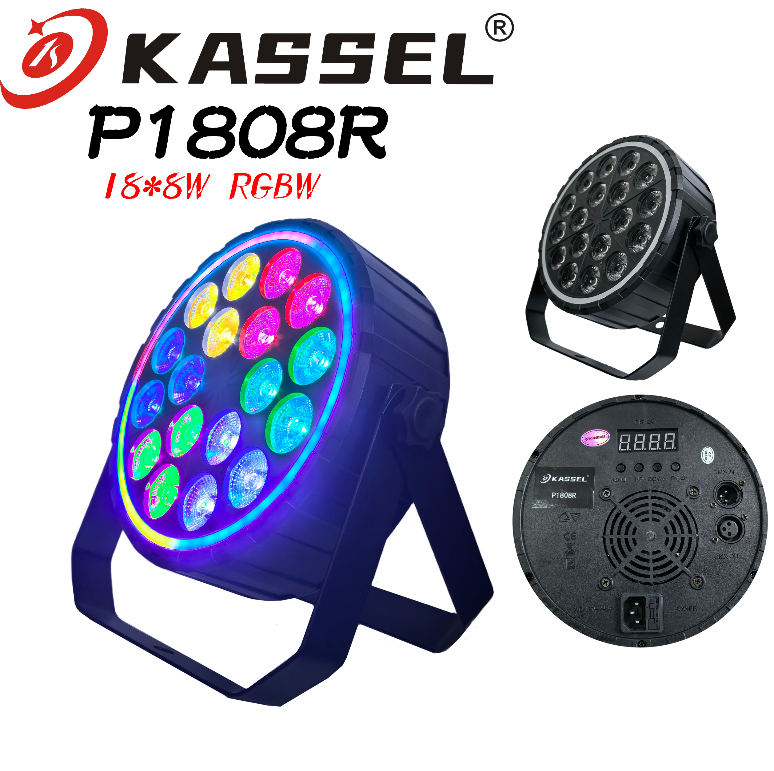 KASSLE P1808-R 18*8W RGBW 4in1 LED Stage Light With Colorful light ...