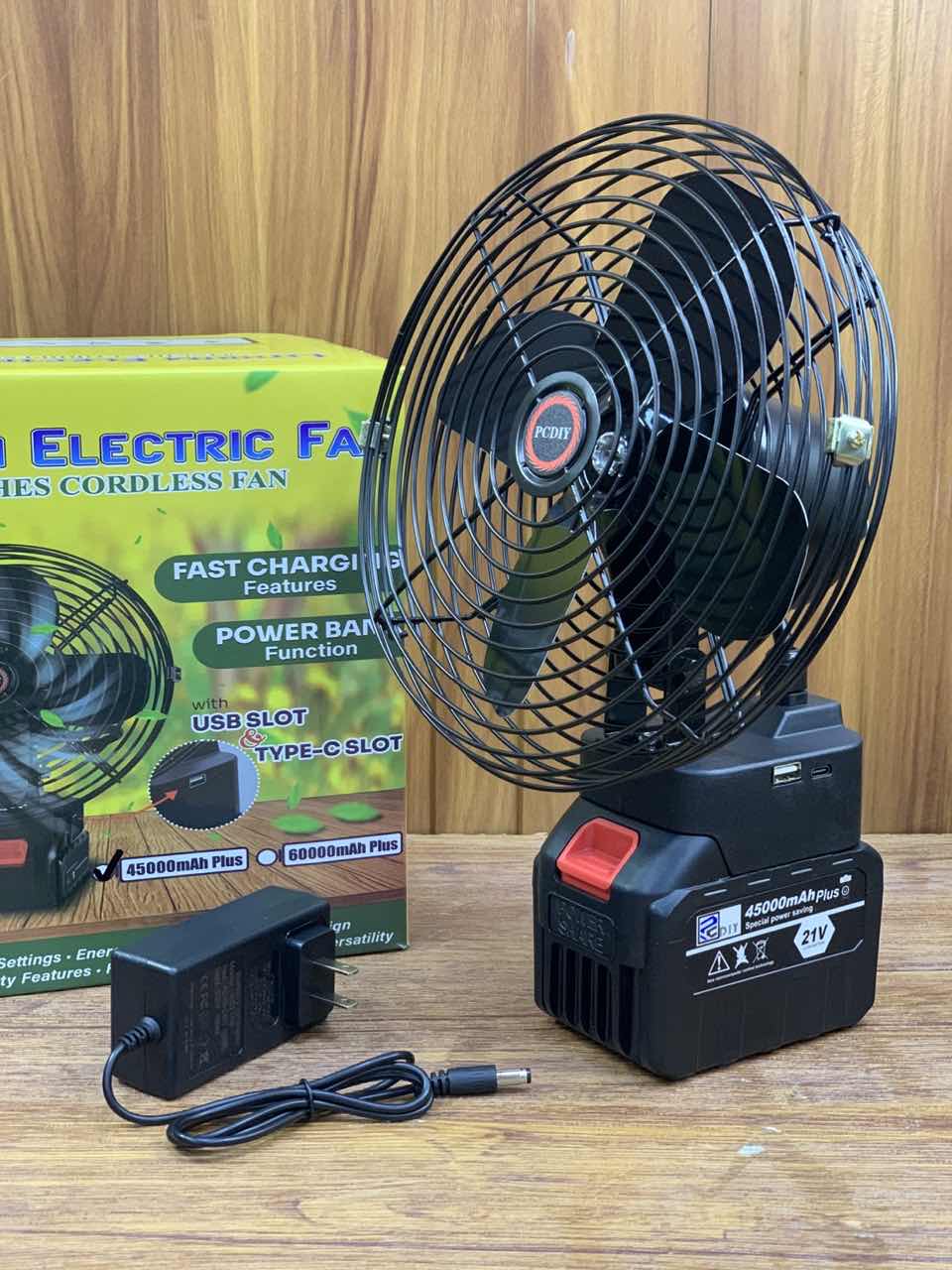 8" Lithium Rechargeable Fan Powerbank Cordless Electric Fan | Shopee ...