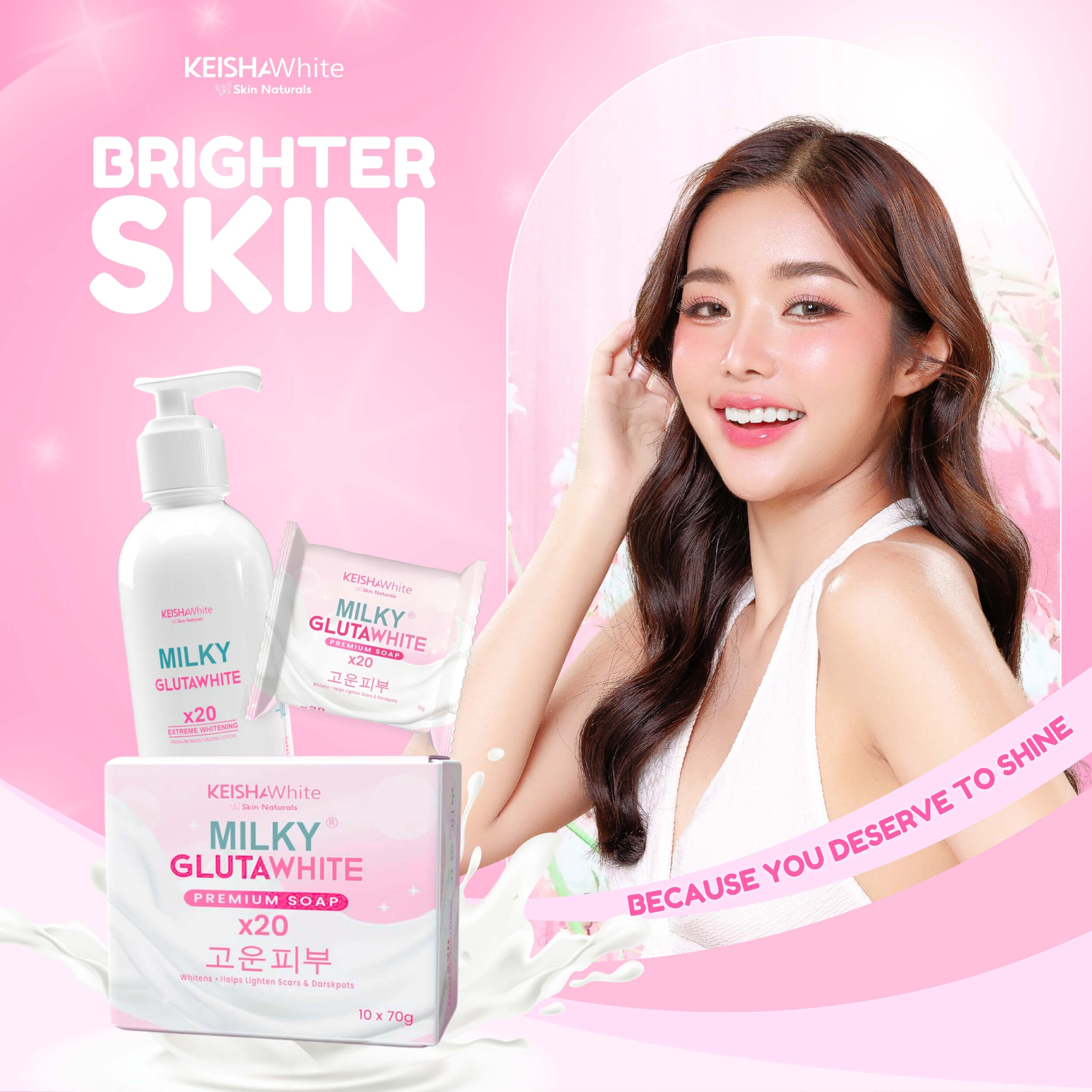 MILKY GLUTA WHITE Lotion Spf50 x20 Extreme Whitening 250 ml For Scars ...