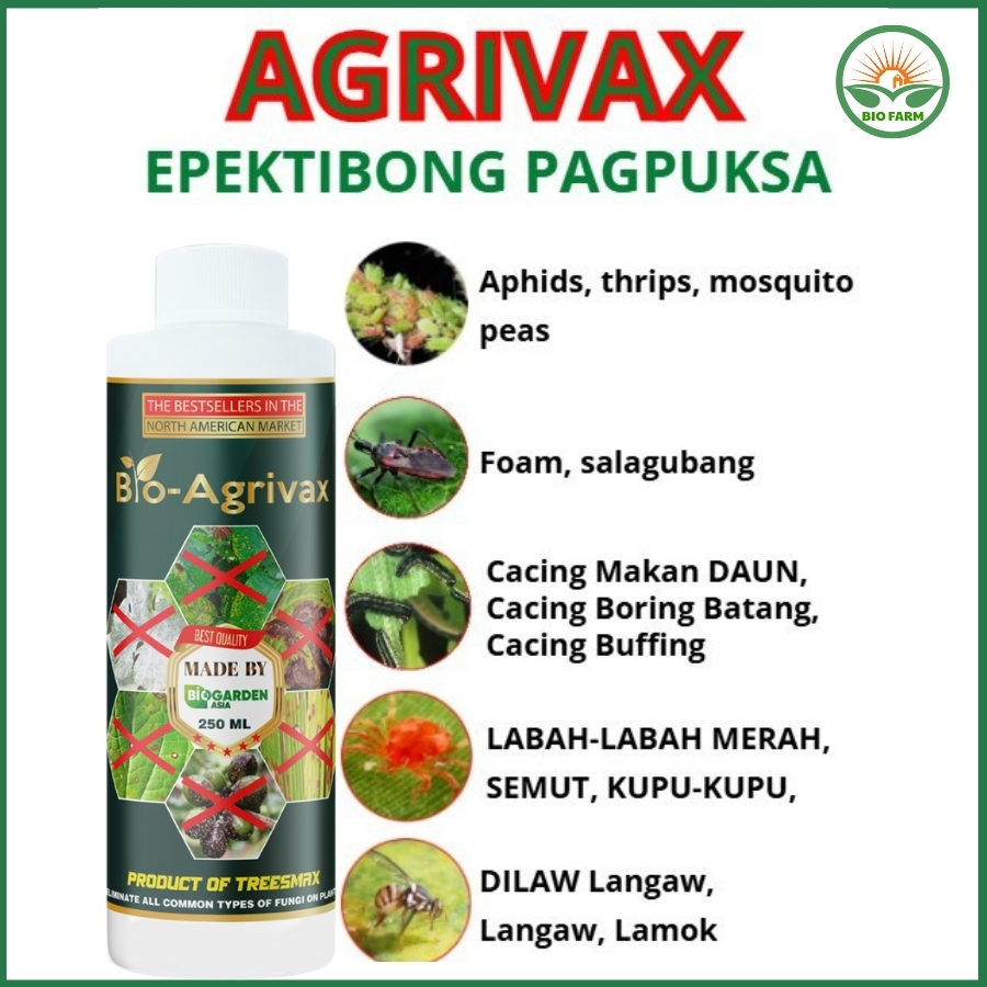 BIO AGRIVAX 500ML- Organic Fungicide Eliminates Over 100 Types Of Pests ...