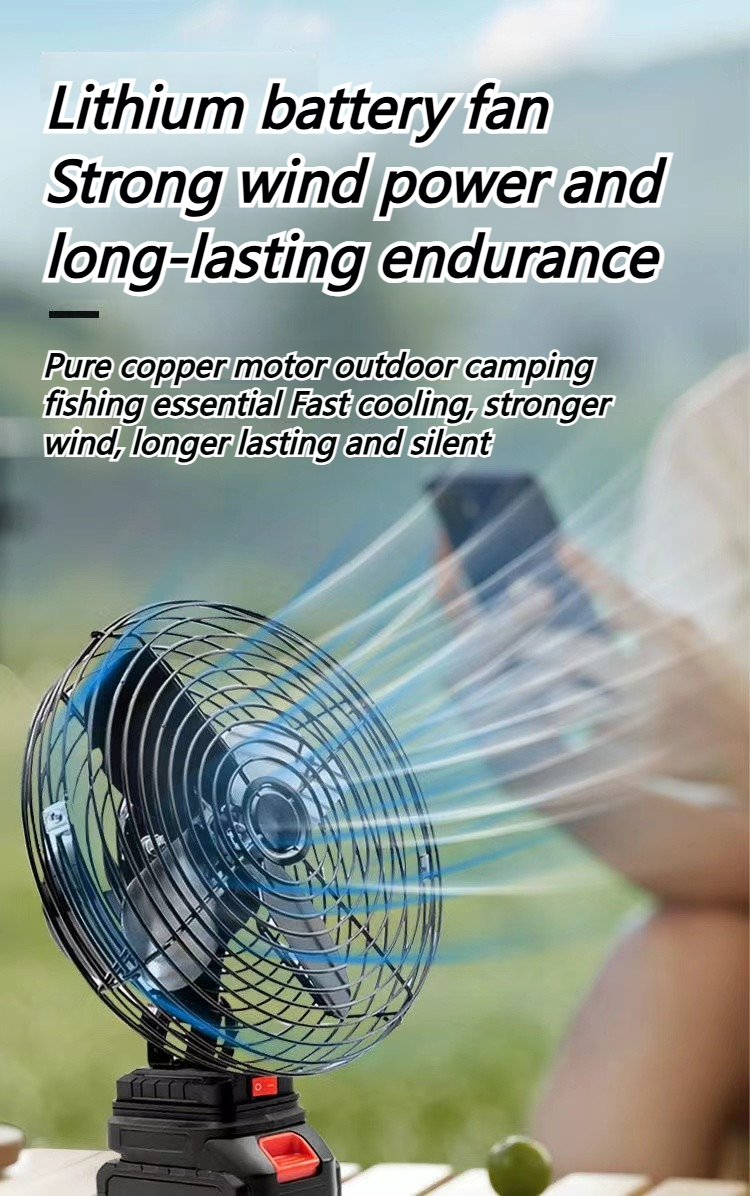 Cordless Fan High Power Fan 5000W Desktop Cooling Fan 8 Inch Portable ...