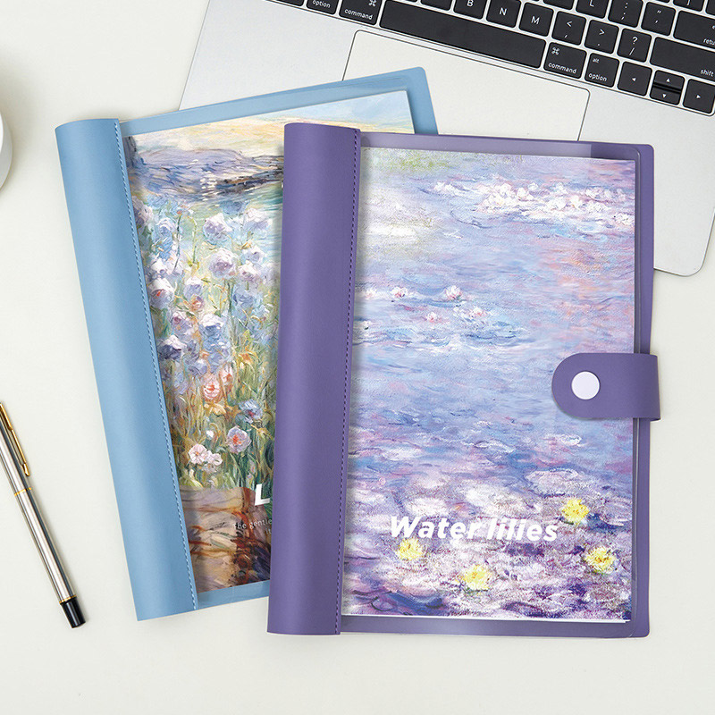 A5/B5 Binder Notebook PU Leather Loose-Leaf Notebook Oil Painting Cover ...