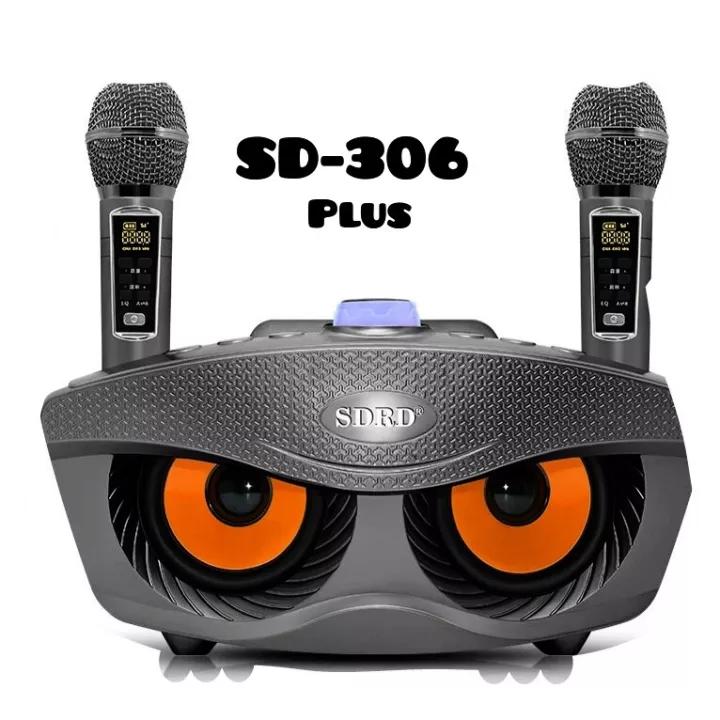 SDRD SD-306 Plus Wireless Bluetooth Dual Microphone Karaoke Speaker - Portable 3D Stereo Sound ...