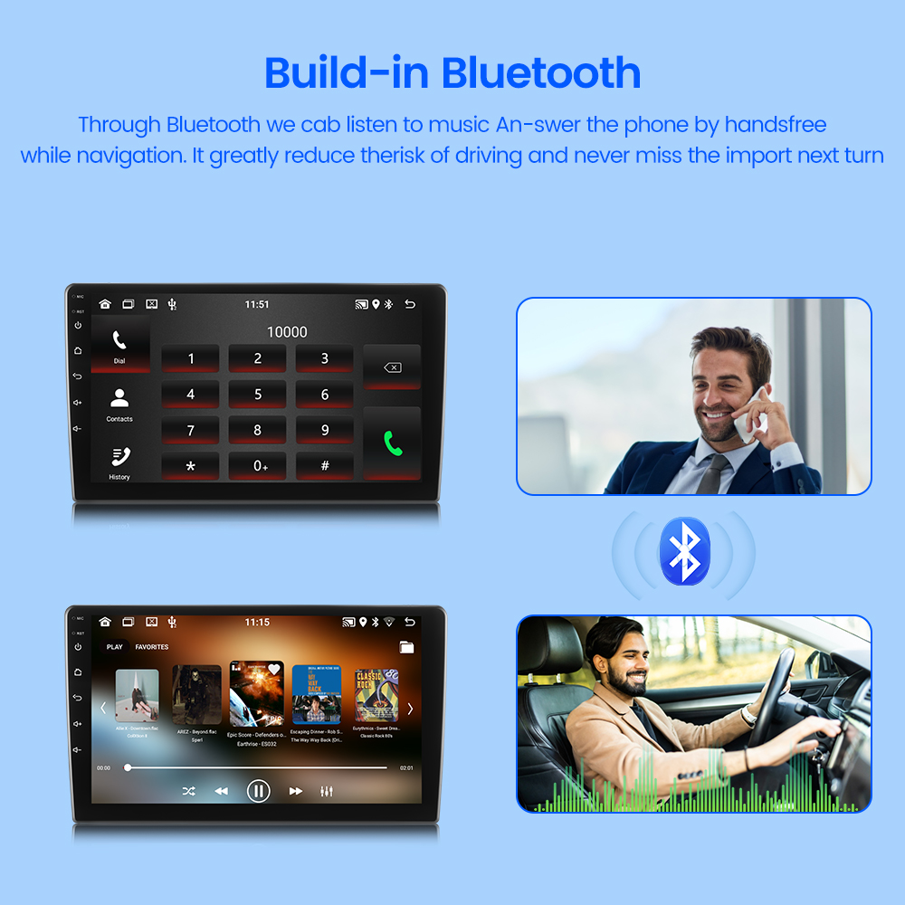 GEARELEC 9/10 Inch Android Head Unit 1DIN Android Car Radio Touch ...