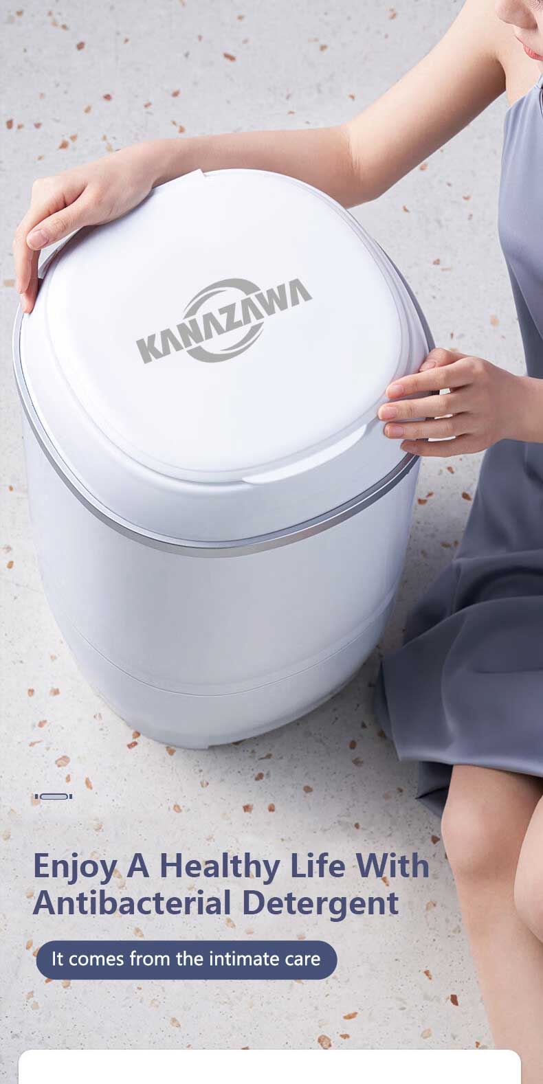 KANAZAWA Portable Washing Machine Household 60Hz With Blue Light ...