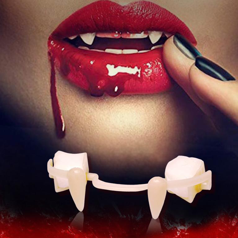 NICE Vampire Fake Teeth Retractable Dracula Teeth Halloween Monster ...