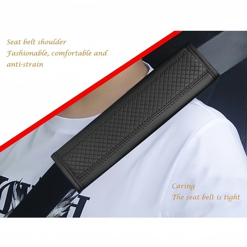 【B1T1】Car PU Leather Safety Belt Shoulder Cover Breathable Protection ...
