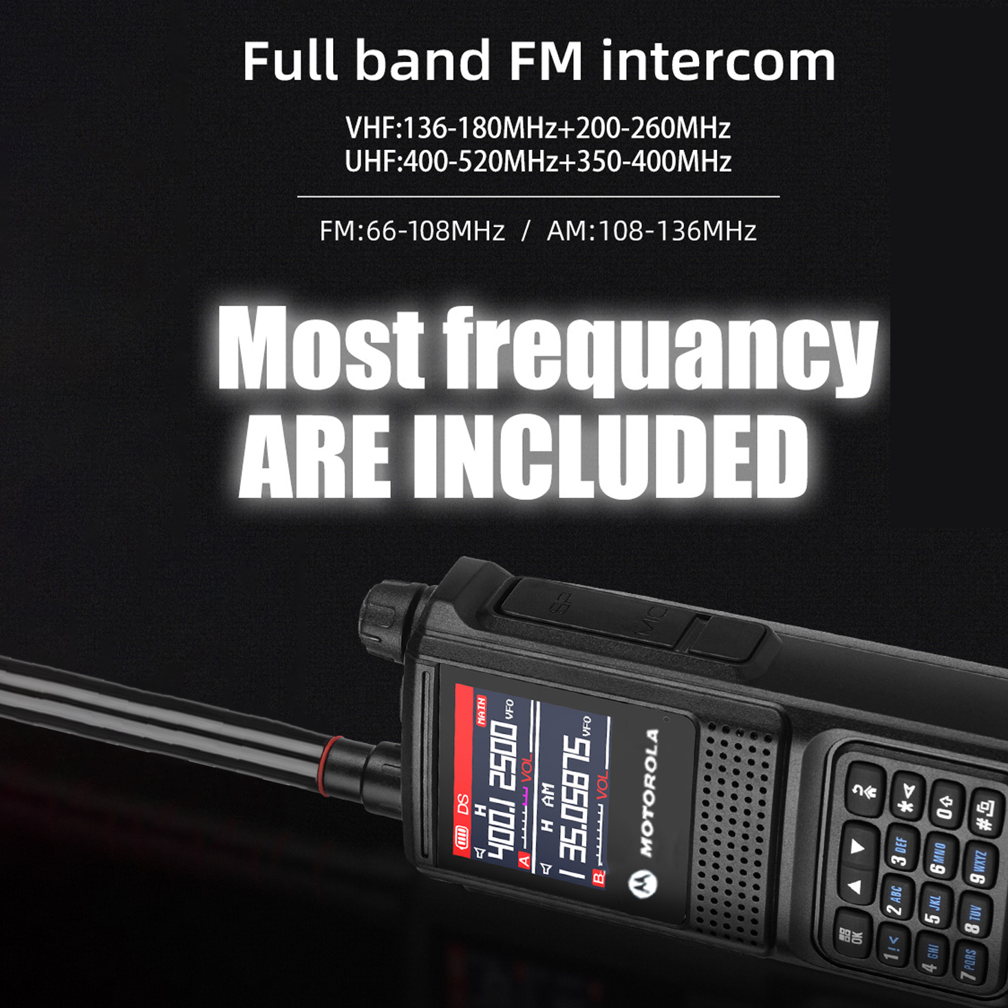 【Free headset】Motorola GP338 Plus Walkie Talkie Two Way Radio Longe ...