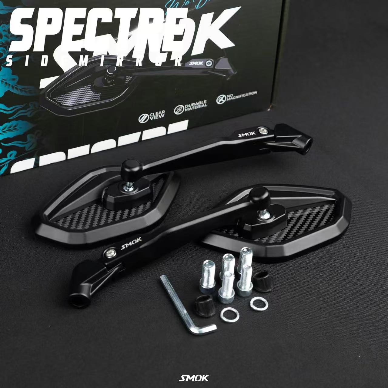 SMOK SPECTRE CNC SIDE MIRROR UNIVERSAL PREMIUM CARBON | Shopee Philippines