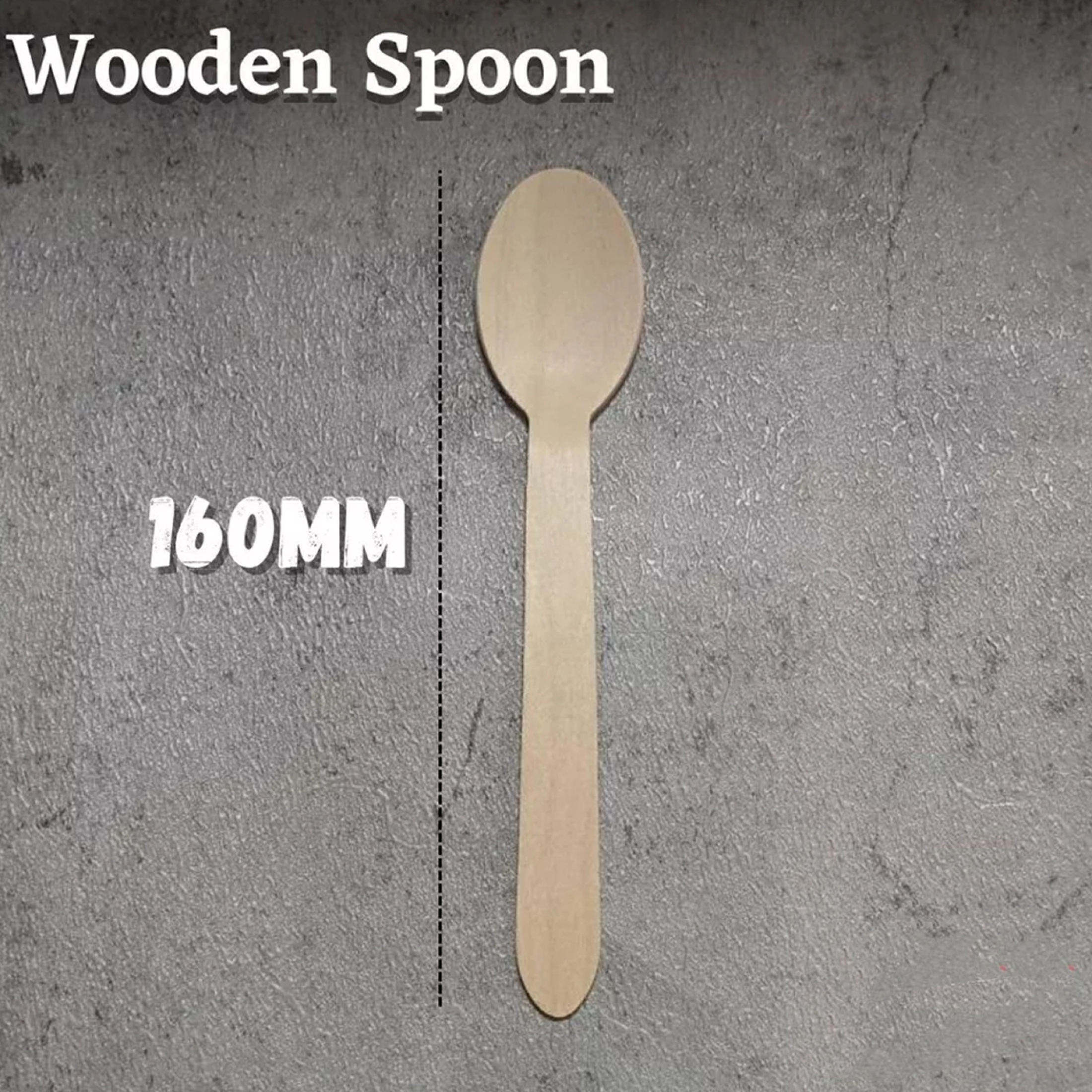 100pcs/Pack Wooden Spoon, Fork And Knife Eco Friendly & Disposable ...