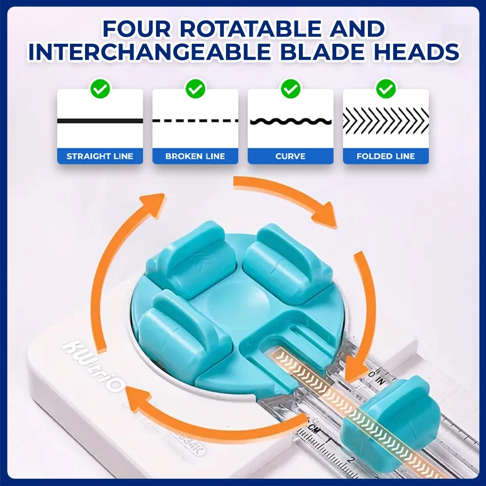 4in1 Multifunctional Paper Cutter/Dotted Line Wavy Rotating Cutter ...