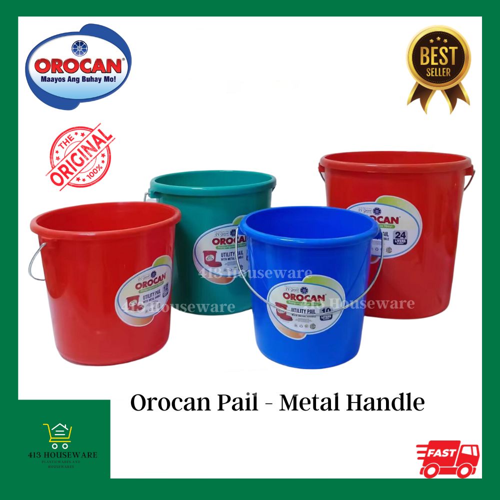 HEAVY DUTY OROCAN UTILITY PAIL/TIMBA 10L/12L/16L/24L WITH METAL HANDLE ...