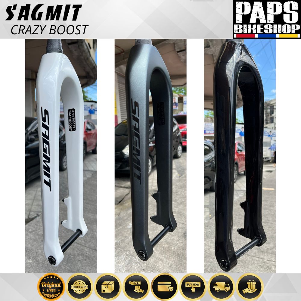 SAGMIT CRAZY BOOST RIGID FORK CARBON T800 WITH 1 YEAR FACTORY WARRANTY ...