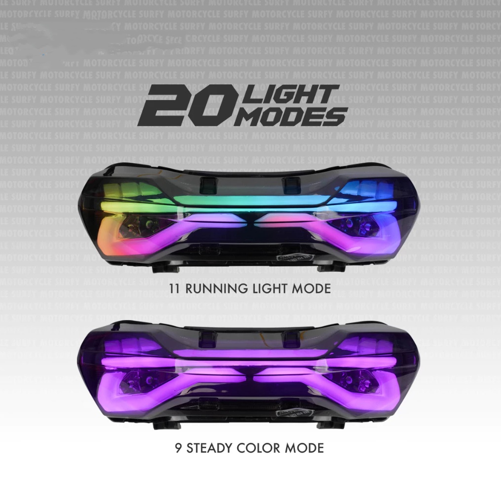 Honda ADV 160 / 150 Tail Light RGB Smoked Lampshade Waterproof 20Modes ...