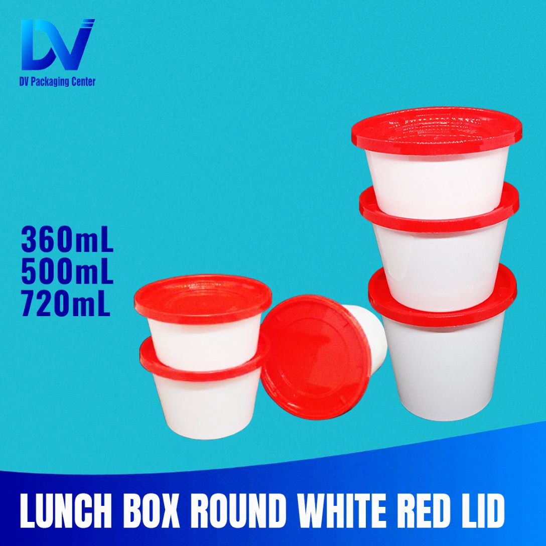 Round Lunch Box with Red Lids (1box - 240pcs) | Shopee Philippines