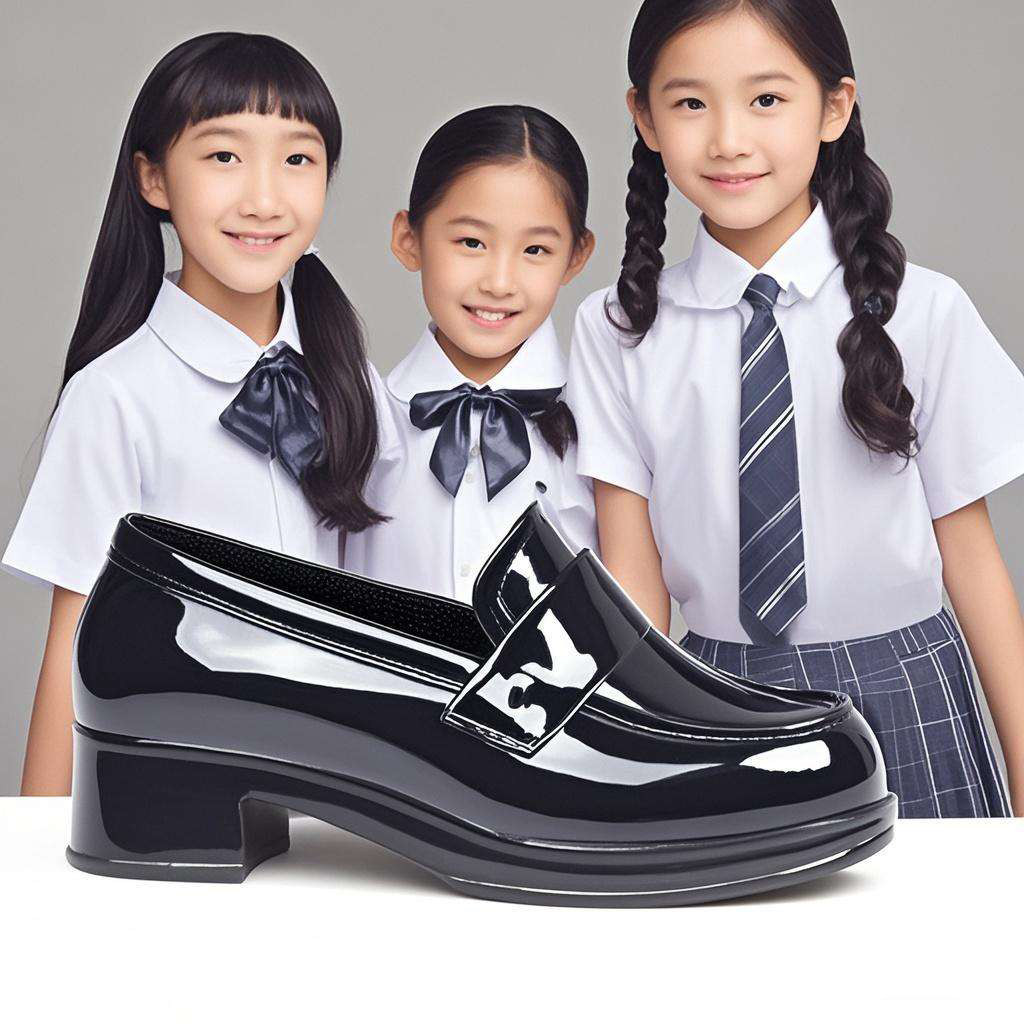 【SHUTA】 High School Shoes for Kids Girls Fashion Chunky Heels Flat ...