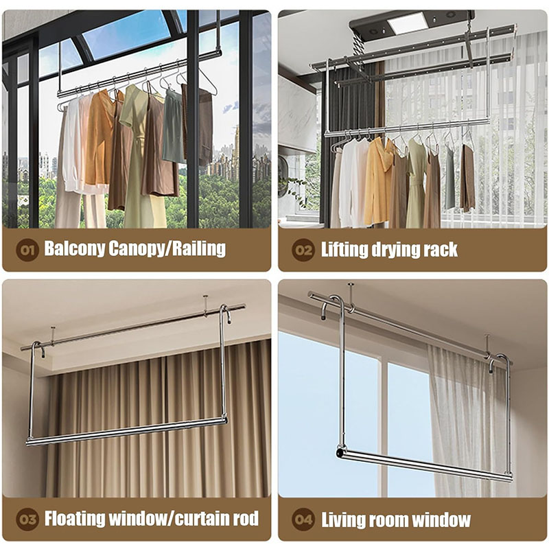 Damit pagpapatayo rack, bahay balcony teleskopiko damit drying baras ...