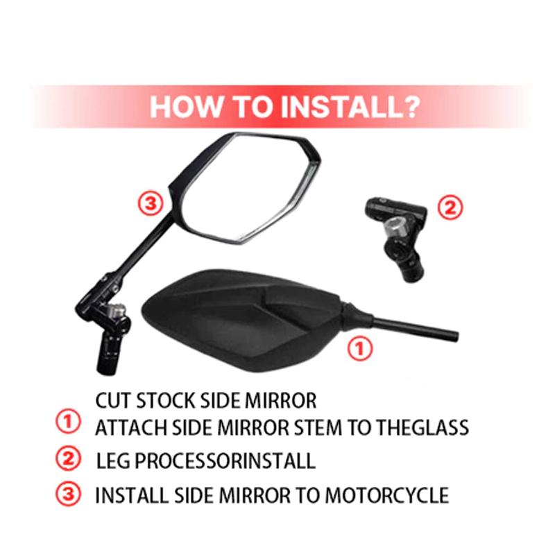 360 Side Mirror For Motorcycle Adjustable Folding Mechanism Universal ...