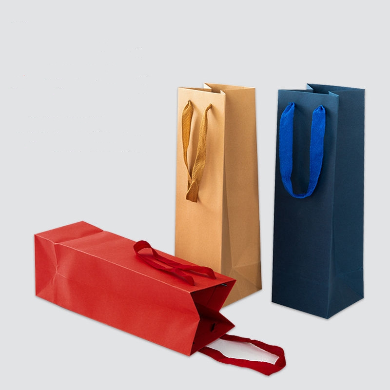 Wine Paper Bag Cowhide paper Gift Bag Dustproof Large Space Storage Bag ...